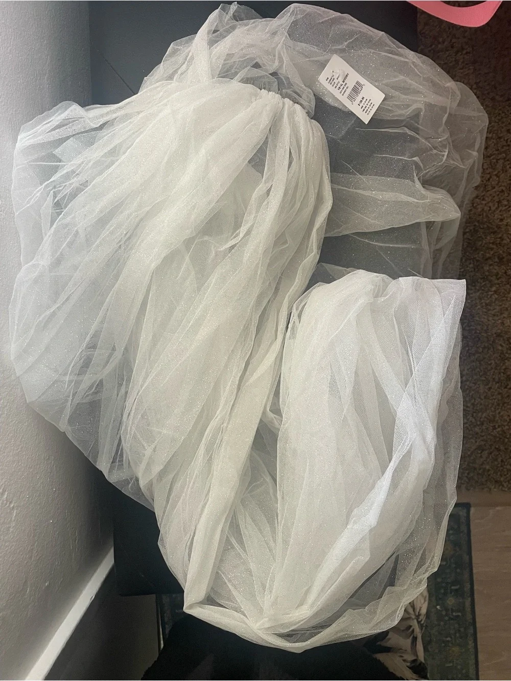 Other | Sheer White Sparkly Tulle Veil | Poshmark